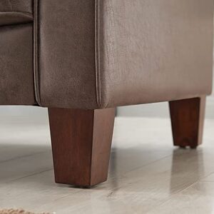 High Elastic Sponge Two-seat Sofa(Dark Brown)