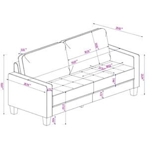 High Elastic Sponge Two-seat Sofa(Dark Brown)