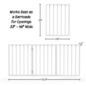 PETMAKER Pet Gate – Dog Gate for Doorways, Stairs or House– Freestanding, Folding, Accordion Style, Wooden Indoor Dog Fence (24-Inch, White)