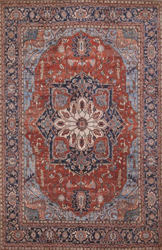 Momeni Afshar Polyester Area Rug, Red, 3' X 5' (AFS37)