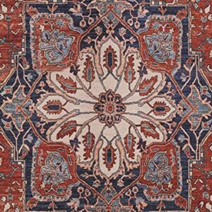 Momeni Afshar Polyester Area Rug, Red, 3' X 5' (AFS37)