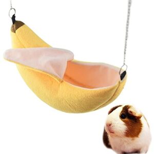 WEISUO Banana Hamster Bed House Hammock Small Animal Warm Bed House Cage Nest Hamster Accessories for Sugar Glider Hamster Small Bird Pet