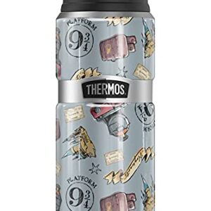 Harry Potter Watercolor Hogwarts Express Pattern THERMOS STAINLESS KING Stainless Steel Drink Bottle, Vacuum insulated & Double Wall, 24oz