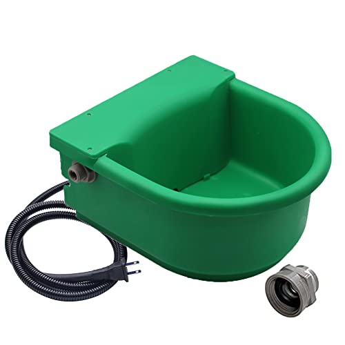 APlayfulBee Automatic Dog Heated Water Bowl Feeder Trough Constant Temperature Dispenser Waterer for Pet Dog Horse Cattle Goat Sheep, with Float Ball Valves