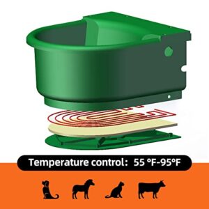 APlayfulBee Automatic Dog Heated Water Bowl Feeder Trough Constant Temperature Dispenser Waterer for Pet Dog Horse Cattle Goat Sheep, with Float Ball Valves