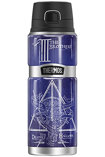 Harry Potter Deathly Hallows Logo THERMOS STAINLESS KING Stainless Steel Drink Bottle, Vacuum insulated & Double Wall, 24oz