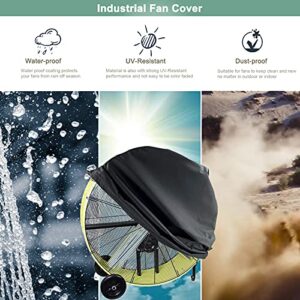 ELONGRIVER Industrial 42" Belt Drive Drum Fan Cover, Waterproof&Dustproof Cover for 42" Barrel Fan,Commercial Floor Fan Cover in Heavy Duty Polyester for Outdoor and Indoor(L47xW21.5xH46")