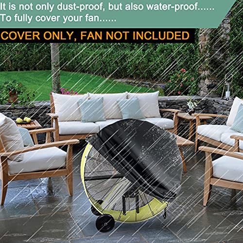 ELONGRIVER Industrial 42" Belt Drive Drum Fan Cover, Waterproof&Dustproof Cover for 42" Barrel Fan,Commercial Floor Fan Cover in Heavy Duty Polyester for Outdoor and Indoor(L47xW21.5xH46")