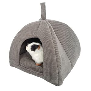 WOWOWMEOW Guinea Pig Tent Bed Cozy Cave Hideout Small Animal House for Rat Chinchilla Ferret Hedgehog (Dark Grey)