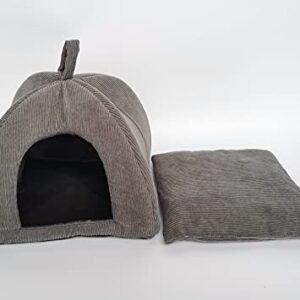 WOWOWMEOW Guinea Pig Tent Bed Cozy Cave Hideout Small Animal House for Rat Chinchilla Ferret Hedgehog (Dark Grey)