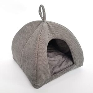 WOWOWMEOW Guinea Pig Tent Bed Cozy Cave Hideout Small Animal House for Rat Chinchilla Ferret Hedgehog (Dark Grey)