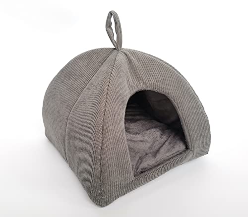 WOWOWMEOW Guinea Pig Tent Bed Cozy Cave Hideout Small Animal House for Rat Chinchilla Ferret Hedgehog (Dark Grey)