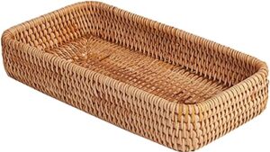 chezmax rattan basket organizing storage wicker baskets rectangle organizer guest towel holder for bathroom countertop accessories decorative wicker tray