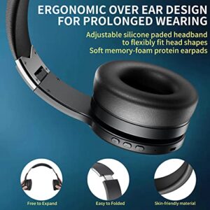 Active Noise Cancelling Headphones with Wireless Function, Over Ear Wireless 5.2 Version Bluetooth Headsets, Headphones with Built-in Microphone,24H Playtime, Deep Bass, Foldable Adjustable for Work