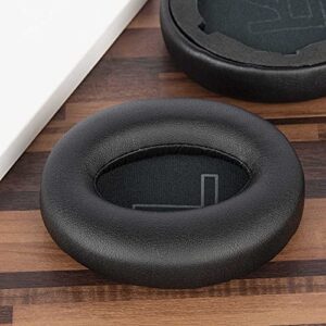 Geekria QuickFit Protein Leather Replacement Ear Pads for Anker Soundcore Life Q30 Soundcore by Anker Life Q35 Headphones Earpads, Headset Ear Cushion Repair Parts (Black)