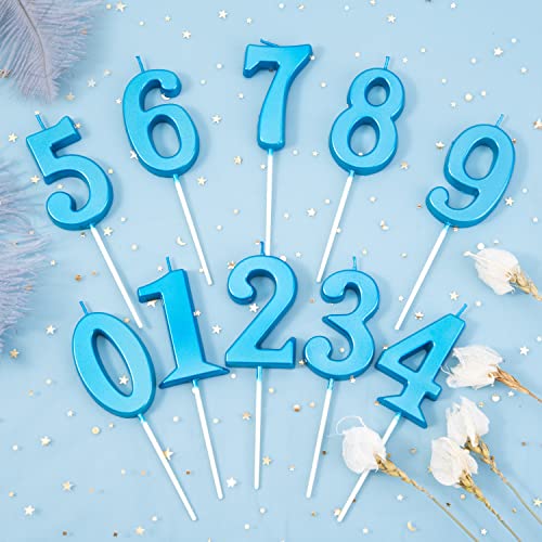 PHD CAKE 2.76 Inch Modern Blue 2 Number Birthday Candles, Blue Number Candles, Cake Number Candles, Party Celebration