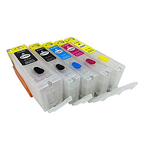 COCADEEX Empty Refillable Ink Cartridge Replacement for Canon PGI-250XL CLI-251XL,for Pixma MG5420 MG5422 MG5500 MG5520 MG5522 MG5620 MG5622 MG6420 MG6620 MX722 MX920 MX922 IP7220 IX6820 Printer