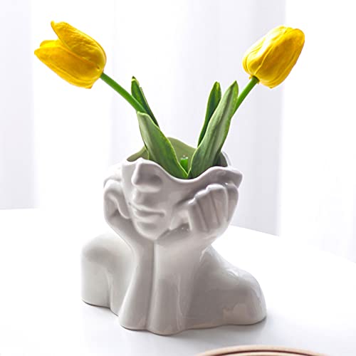 Female Form Face Vase Art Vase for Home Office Décor Feminist Decor Modern Body Flower Vase Female Body Ceramic Vase Modern Minimalism Nordic Style