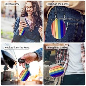 Vju Funny Shockproof Protective Case for Beats Studio Buds New 2021 Wireless Headphones Charging Box |Lovely Rainbow Cover with Anti-Lost Keychain Earphone Sleeve Bag