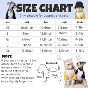 SETSBO Dog Clothes for Small Dog, Breathable Stretchy Dog Raglan Shirt, Soft Comfortable Cat Puppy Kitten Pet Apparel Outfits (Yellow&White, M[Weight(4-6lb) Chest(~14.5in'')])