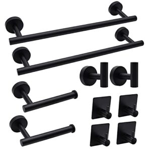 bathroom hardware set, 5/10/20pcs black/brushed nickel/brushed gold stainless steel bathroom hardware set, bathroom accessories kit including 16" hand towel bar, toilet paper holder, robe towel hooks