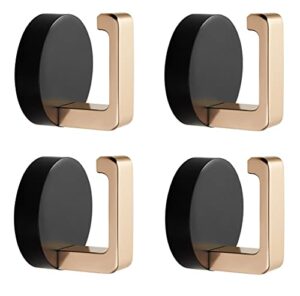 finnez bath towel hooks robe hook wall mount heavy duty wall hooks coat hooks closet door for bathroom bedroom and livingroom（black gold 4 packs