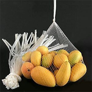 100pz 24in Plastic Mesh Produce Bags Reusable Nylon Net Bag Grocery Washable Mesh Net Produce Net Storage Toys Fruits Vegetables Collection Clear Seafood Bags (White)