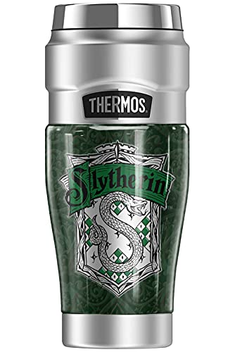 THERMOS Harry Potter Slytherin House Crest STAINLESS KING Stainless Steel Travel Tumbler, Vacuum insulated & Double Wall, 16oz