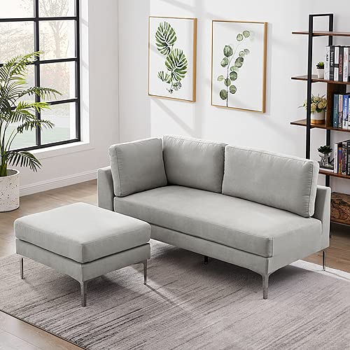 Suede Leisure Sofa with Left Armrest