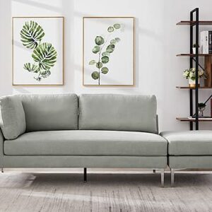 Suede Leisure Sofa with Left Armrest