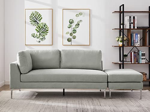 Suede Leisure Sofa with Left Armrest