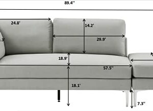 Suede Leisure Sofa with Left Armrest