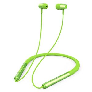 tecno magnetic wireless bluetooth headphones, bluetooth earbuds neckband with microphone, bluetooth 5.2 wireless earphones with mic for workout running, green