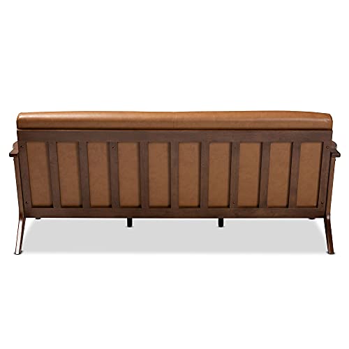 Baxton Studio Bianca Sofas, Tan/Walnut Brown