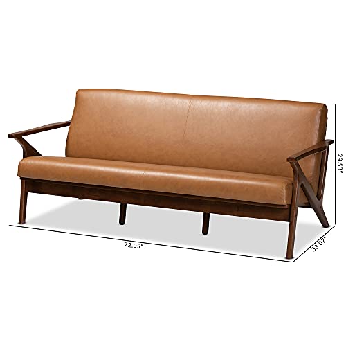 Baxton Studio Bianca Sofas, Tan/Walnut Brown