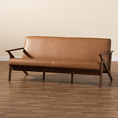 Baxton Studio Bianca Sofas, Tan/Walnut Brown