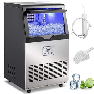 desennie 110v ice maker machine 70lbs/24h | make a appointment | auto clean | blue light | adjustable ice cube | freestanding undercounter countertop for home bar office