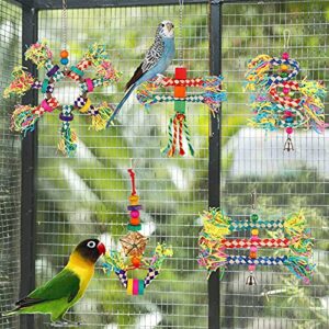 Bird Toys, 5PCS Colorful Bird Shredding Toys Hanging Parakeet Chew Toys, Bird Foraging Toys for Small Medium Parrots, Conures, Cockatiel, Lovebird Cockatiel, and Cage Accessory