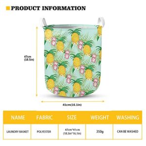 Poceacles Peony Print Large Capacity Storage Basket for Dorm Bathroom, Fashion Canvas Laundry Hamper Organizer, Waterproof Round Clothes Books Toy Storage Bin