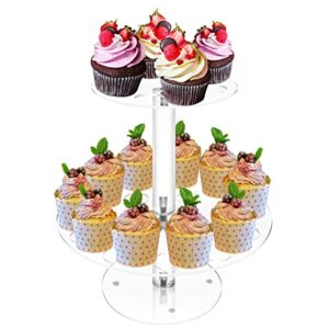 TOOPILAT Ice Cream Cone Holder,2-Tier Acrylic ice Cream Stand.Acrylic Ice Cream Cone Holder Stand with 24 Holes Waffle Cone Displaying Stand for Party