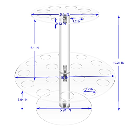 TOOPILAT Ice Cream Cone Holder,2-Tier Acrylic ice Cream Stand.Acrylic Ice Cream Cone Holder Stand with 24 Holes Waffle Cone Displaying Stand for Party