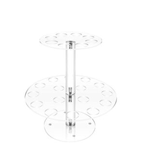 TOOPILAT Ice Cream Cone Holder,2-Tier Acrylic ice Cream Stand.Acrylic Ice Cream Cone Holder Stand with 24 Holes Waffle Cone Displaying Stand for Party