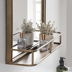 Kate and Laurel Estero Modern Arched Mirror with Shelf, 20 x 28, Gold, Transitional Arch Mirror for Wall