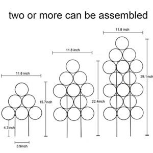 4 Pack Indoor Trellis Small Trellis for Potted Plants, 15.7 Inch Stackable House Plant Trellis for Climbing Plants, Indoor Plant Trellis Decorate Plant as Christmas Tree, Metal Trellis for Ivy Vine