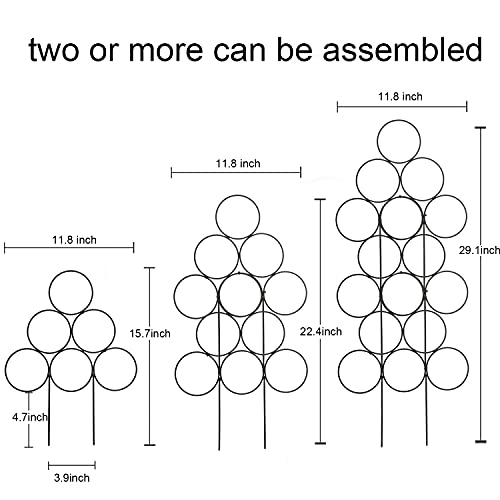 4 Pack Indoor Trellis Small Trellis for Potted Plants, 15.7 Inch Stackable House Plant Trellis for Climbing Plants, Indoor Plant Trellis Decorate Plant as Christmas Tree, Metal Trellis for Ivy Vine