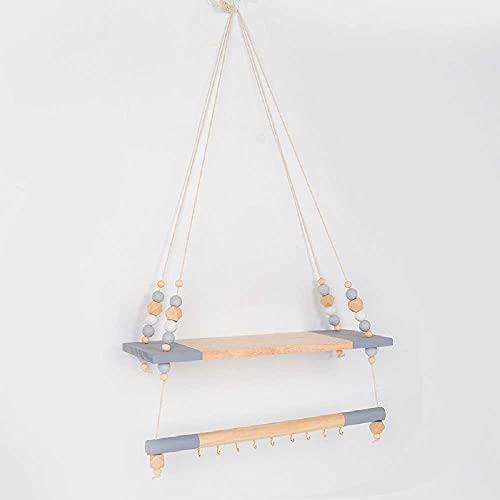 NC Crafts Ins Nordic Nordic Single-Layer Upper Board and Lower Stick Rack for Clothes Hanging Gray