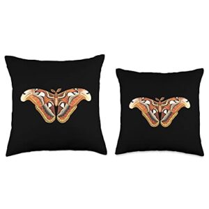 Beautiful Butterflies Insect Lovers Entomology Atlas Moth Butterfly Insect Illustration for Men & Women Throw Pillow, 18x18, Multicolor