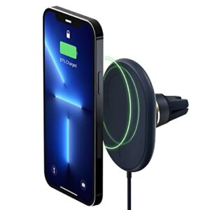 iottie velox magnetic wireless charging air vent car mount. compatible with magsafe iphones, including iphone 12/13, iphone 14, iphone 12/13/14 pro/pro max, 12/13 mini/14 plus (power supply included)