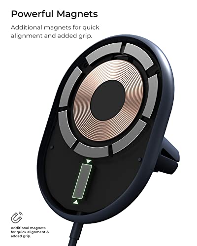 iOttie Velox Magnetic Wireless Charging Air Vent Car Mount. Compatible with MagSafe iPhones, including iPhone 12/13, iPhone 14, iPhone 12/13/14 Pro/Pro Max, 12/13 mini/14 Plus (Power Supply Included)