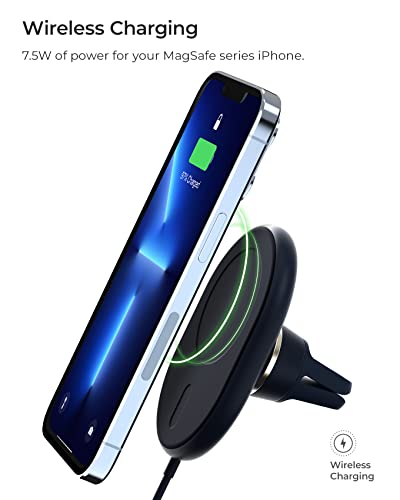 iOttie Velox Magnetic Wireless Charging Air Vent Car Mount. Compatible with MagSafe iPhones, including iPhone 12/13, iPhone 14, iPhone 12/13/14 Pro/Pro Max, 12/13 mini/14 Plus (Power Supply Included)